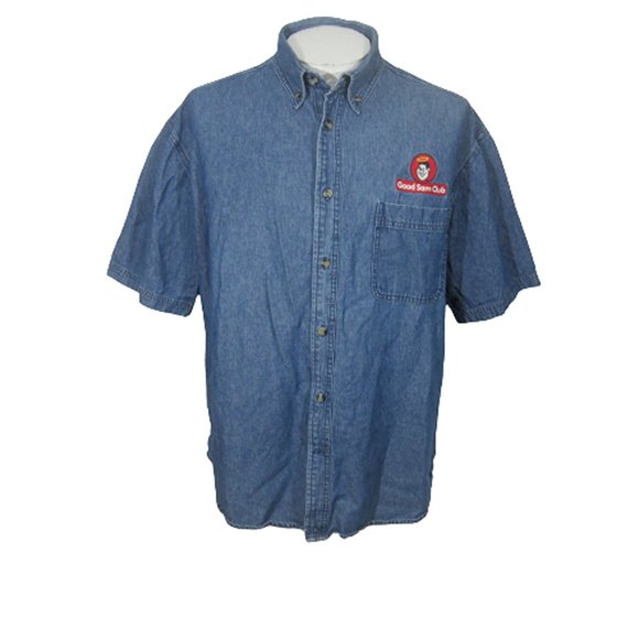 UltraClub | Shirts | Ultra Club Men Shirt Short Sleeve 2xl Blue Denim ...